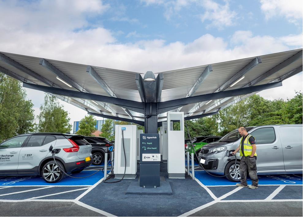 Strategically located charging hubs - York hyperhubs case study